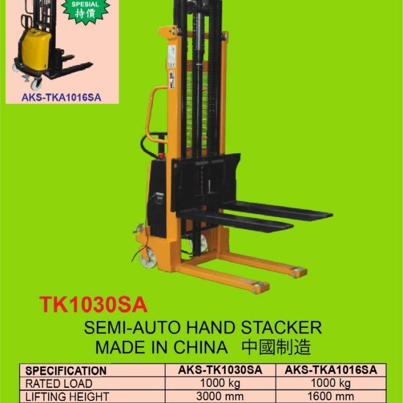 Jual Alat Angkat Barang - Semi Automatic Hydraulic Stacker 1 ton 3 m 1. ...