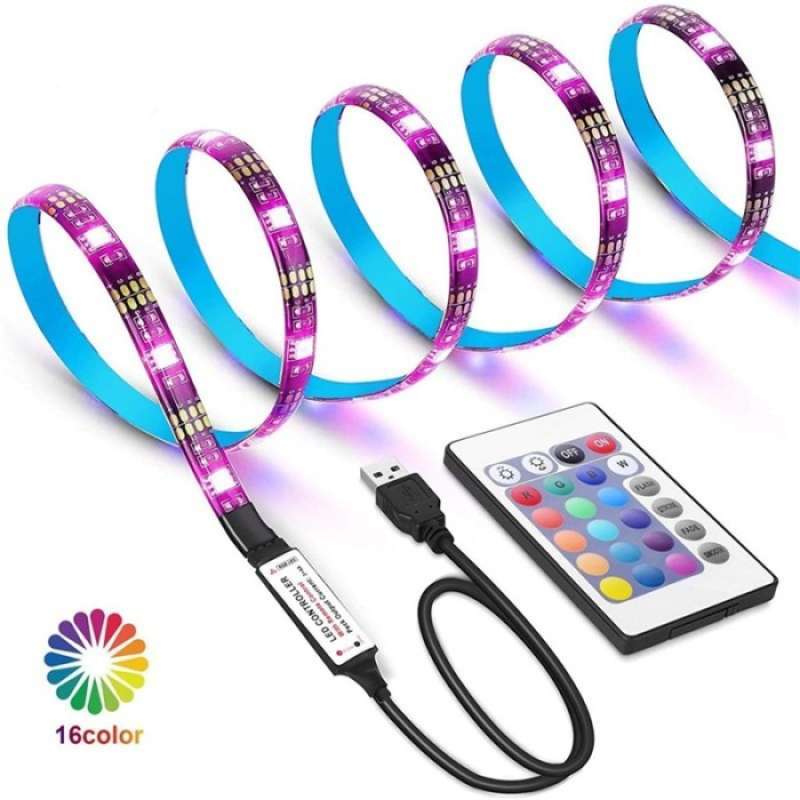 Jual SPECIAL USB Mood Light 5V Led Strip 5050 RGB dengan Remote Control ...