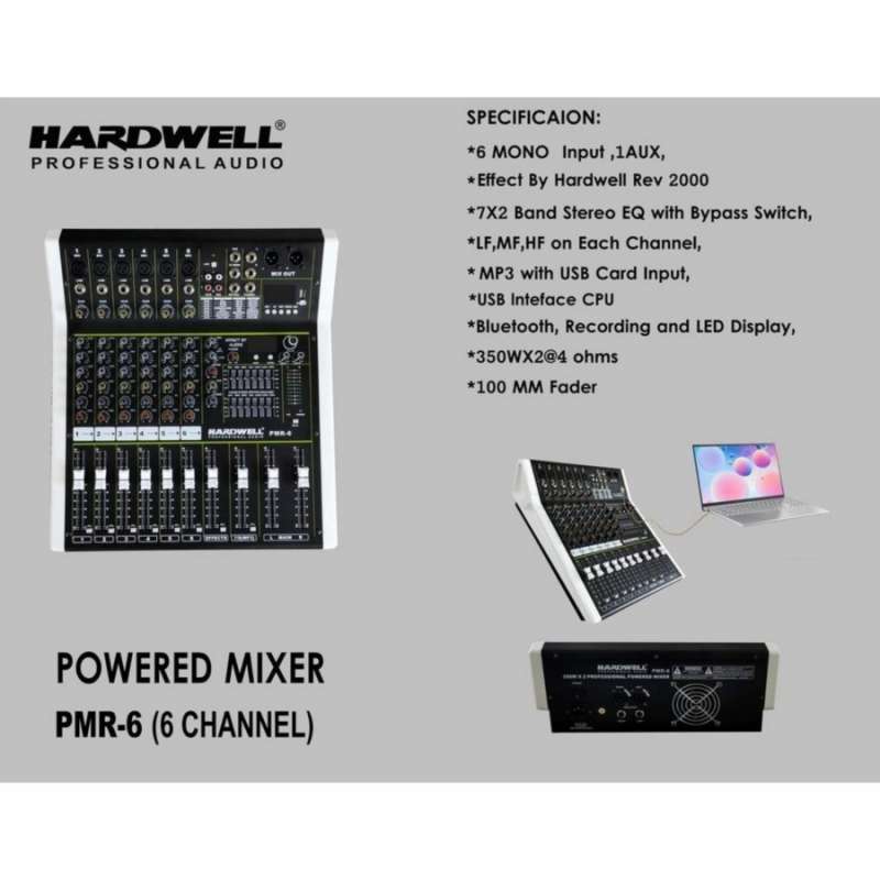 Promo Power Mixer Audio Hardwell Pmr6 Pmr 6 Original Usb Bluetooth ...