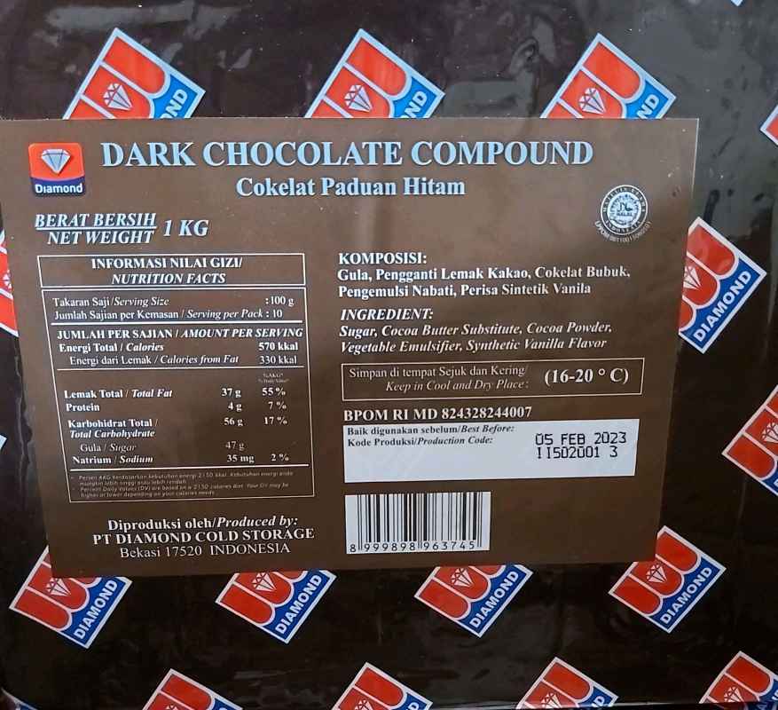 Jual Coklat Diamond Dark Chocolate Compound 1kg di Seller Eidelweiss ...