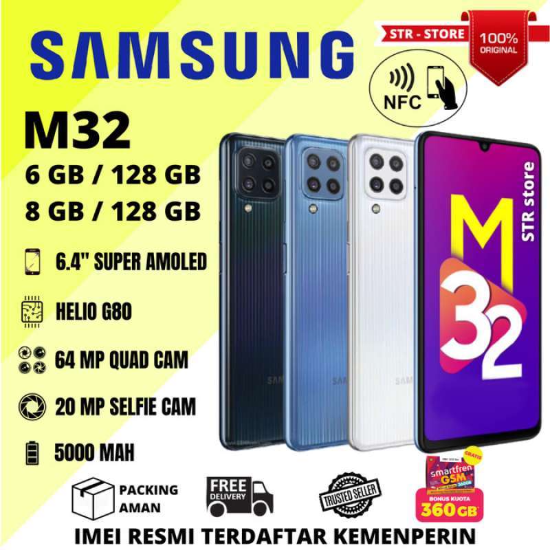 Jual SAMSUNG M32 6/128 GB SMARTPHONE GARANSI RESMI SAMSUNG SEIN - Blue ...