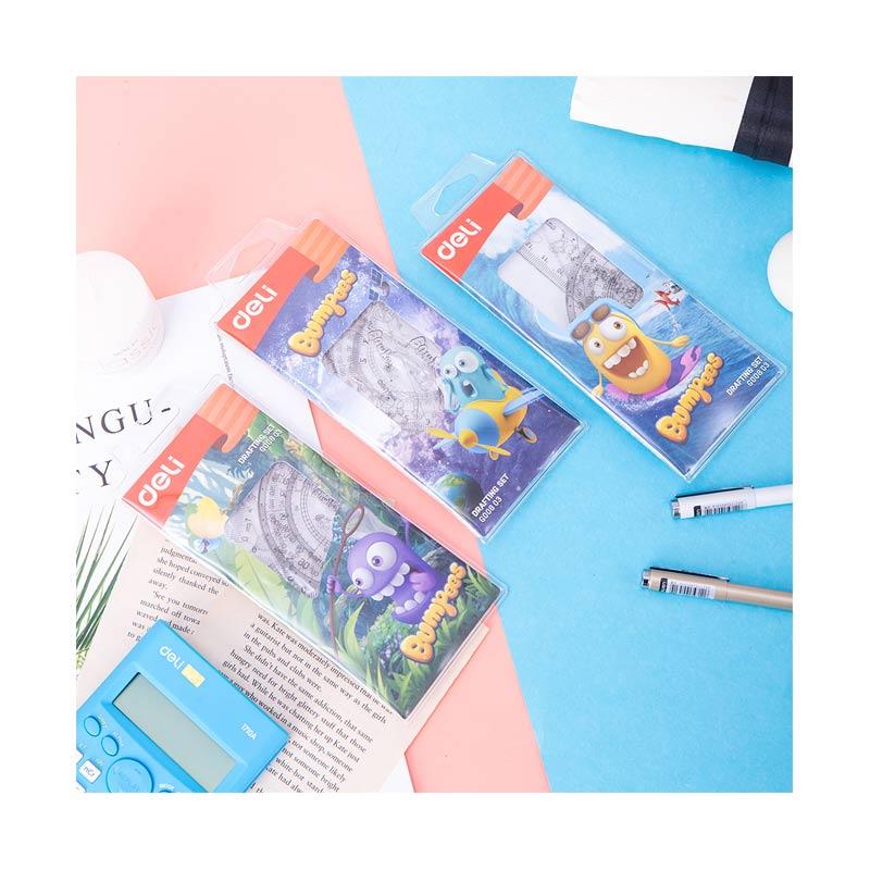 Jual Deli Eg00803 School Drafting Set Penggaris [4 Pcs/ 15 Cm/ 3 ...
