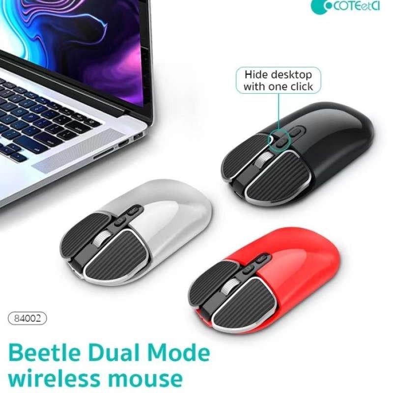 Jual Mouse Wireless Beetle Dual Mode Mouse Original Coteetci - Black Di ...