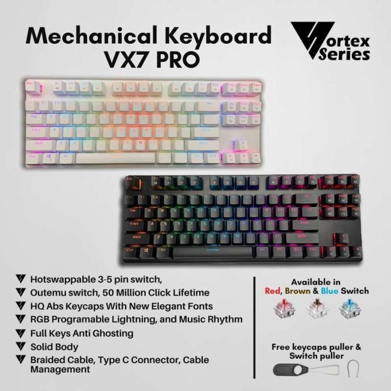 Jual Vortex Vx7 Pro Mechanical Keyboard - Gaming Keyboard - Outemu Red ...