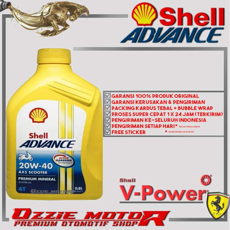 Promo Shell Advance 4t Ax5 Scooter 20w40 Mb 800ml 4t Oli Mesin Matic ...