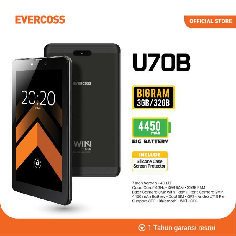 Jual Evercoss U70b Tablet 4g Lte 7inch Ram 3gb Rom 32gb Garansi Resmi ...