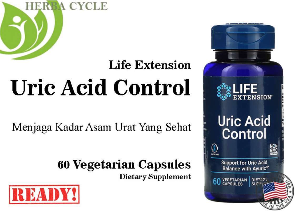 Jual Life Extension Uric Acid Control Obat Asam Urat 60 Veg Original ...