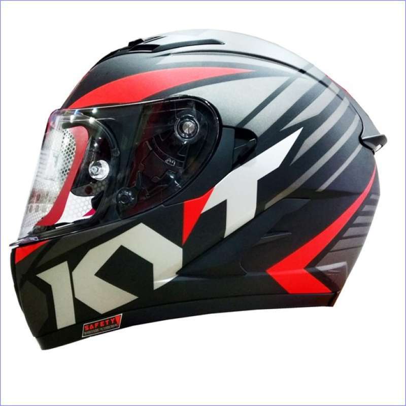 Jual HELM KYT FALCON FR RADIANT BLACK DOFF RED FLUO ORIGINAL KYT - L di ...