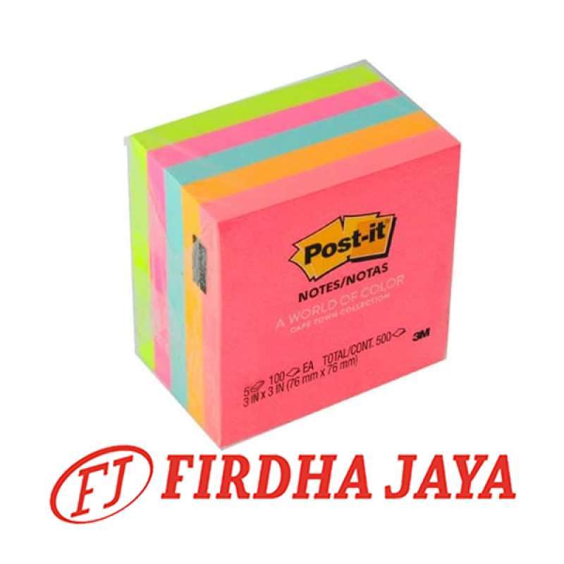 Jual 3M Post It Warna No. 654 / Stick Note (5 warna) / Kertas Stiker ...