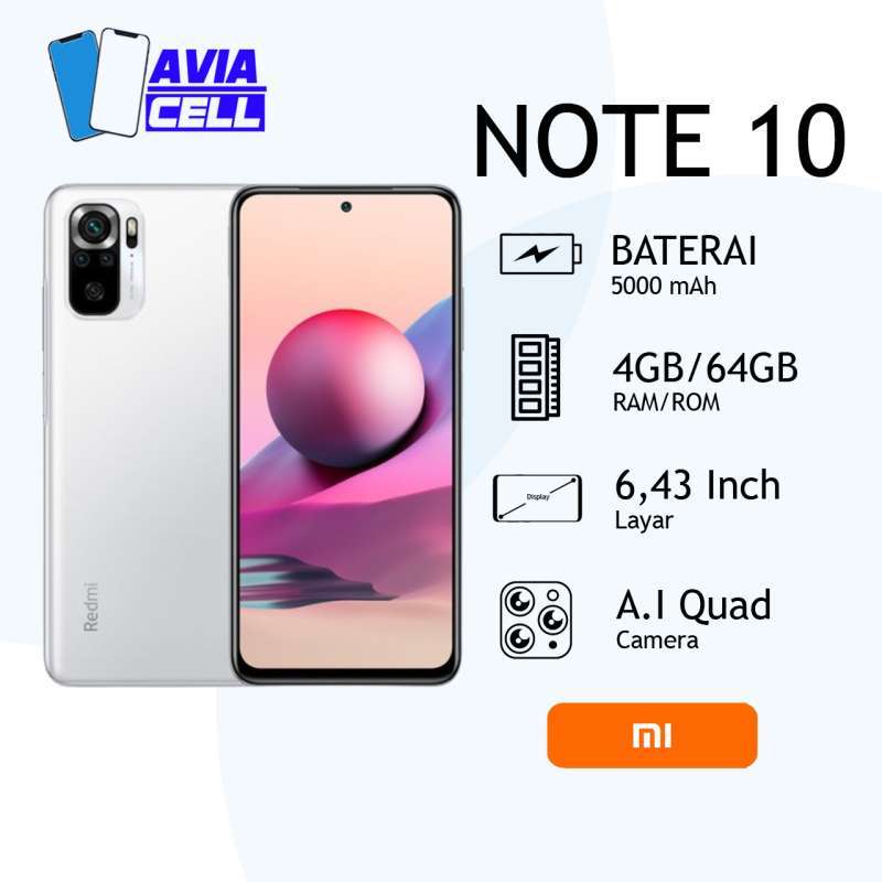 Promo Xiaomi Redmi Note 10 4/64 RAM 4GB INTERNAL 64GB - Putih Diskon 20 ...