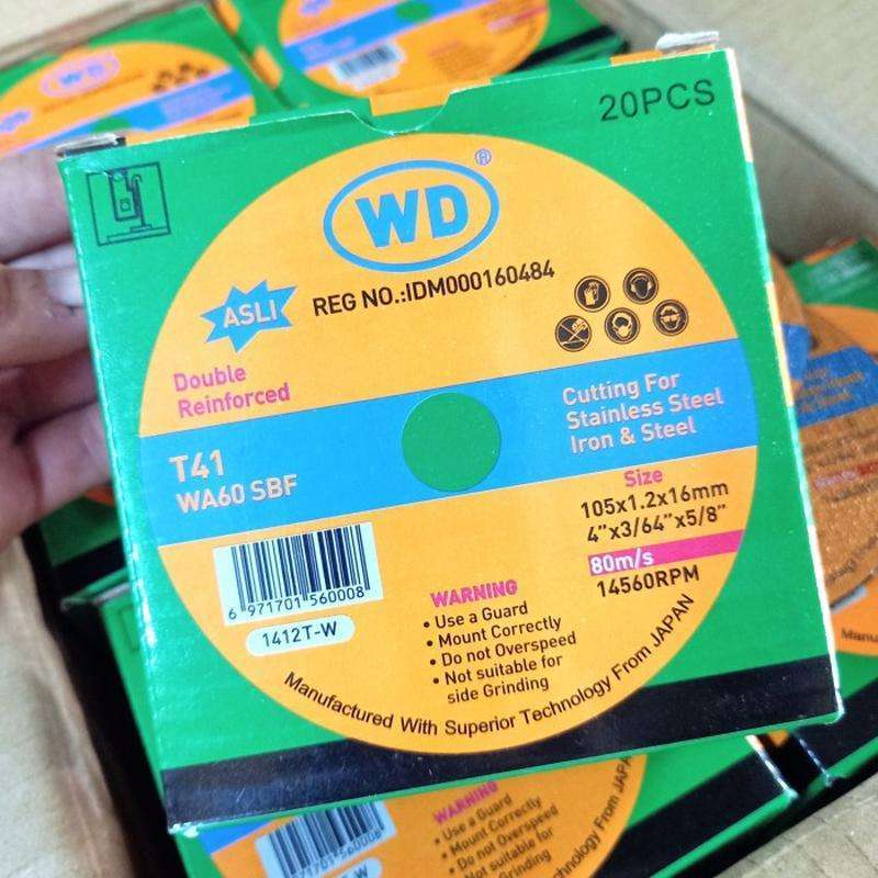 Jual 1 Kotak Isi 20 Potong Wd Besi Mata Gerinda Potong Wd 1kotak Isi 20 ...