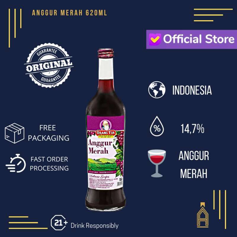 Promo ASLI ORIGINAL Anggur Merah Botol 620ml Amer OT OrangTua Murah ...