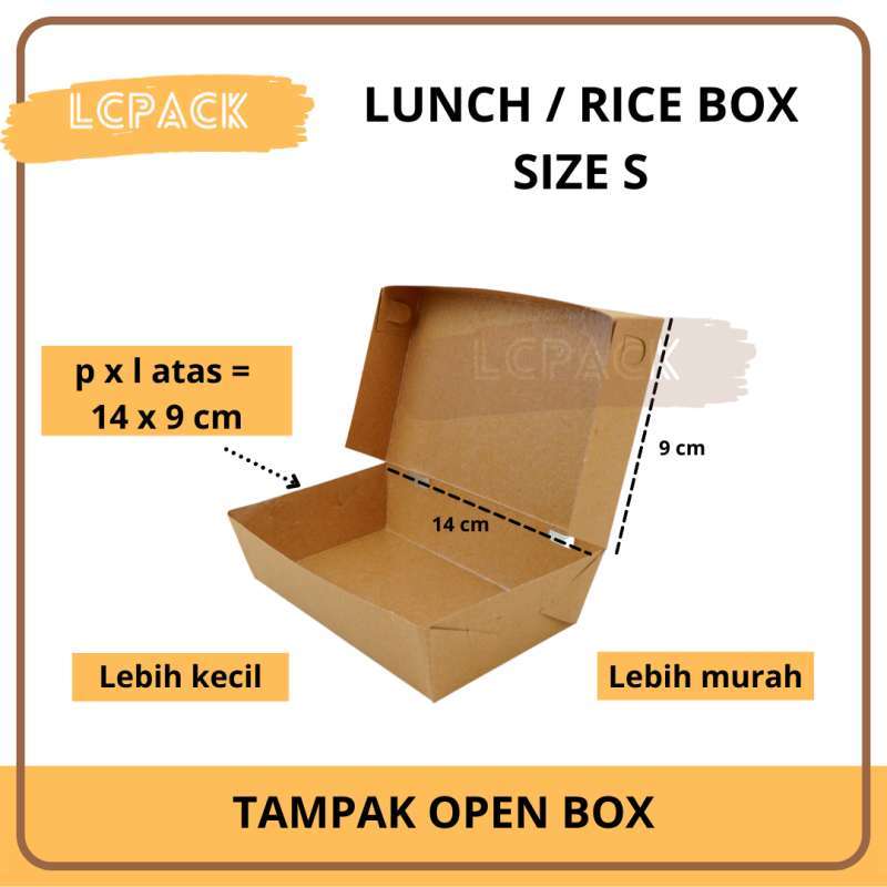Jual Paper Lunch Box Kotak Coklat Kemasan Dus Nasi Ayam Geprek Box Mie ...