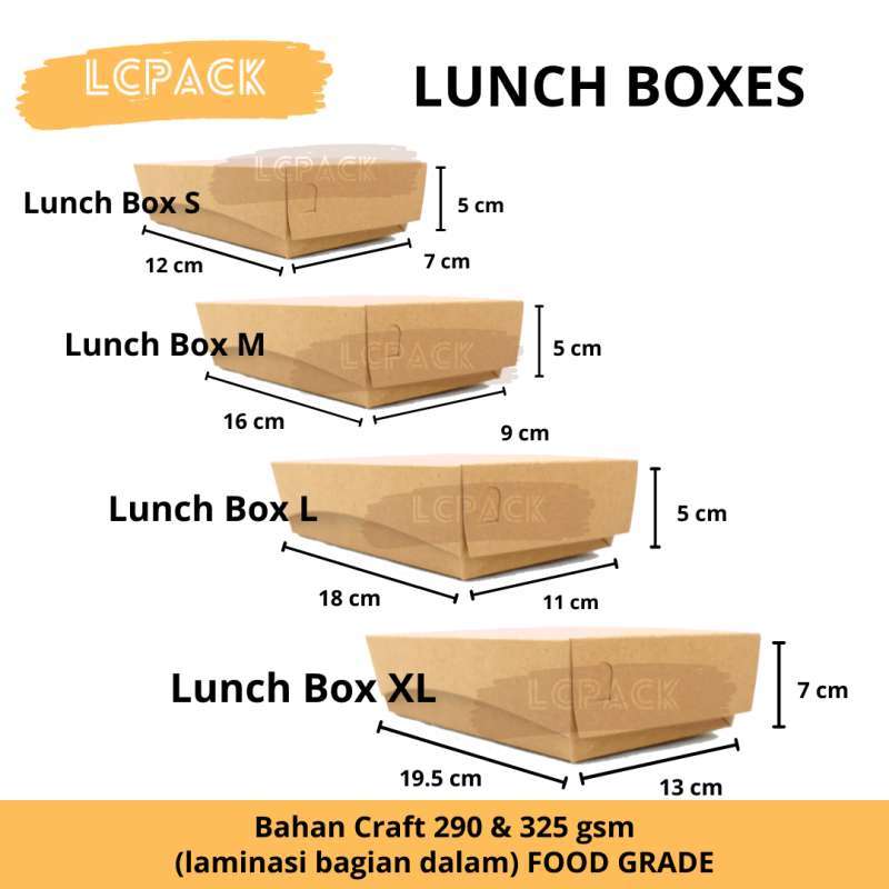 Jual Paper Lunch Box Kotak Coklat Kemasan Dus Nasi Ayam Geprek Box Mie ...