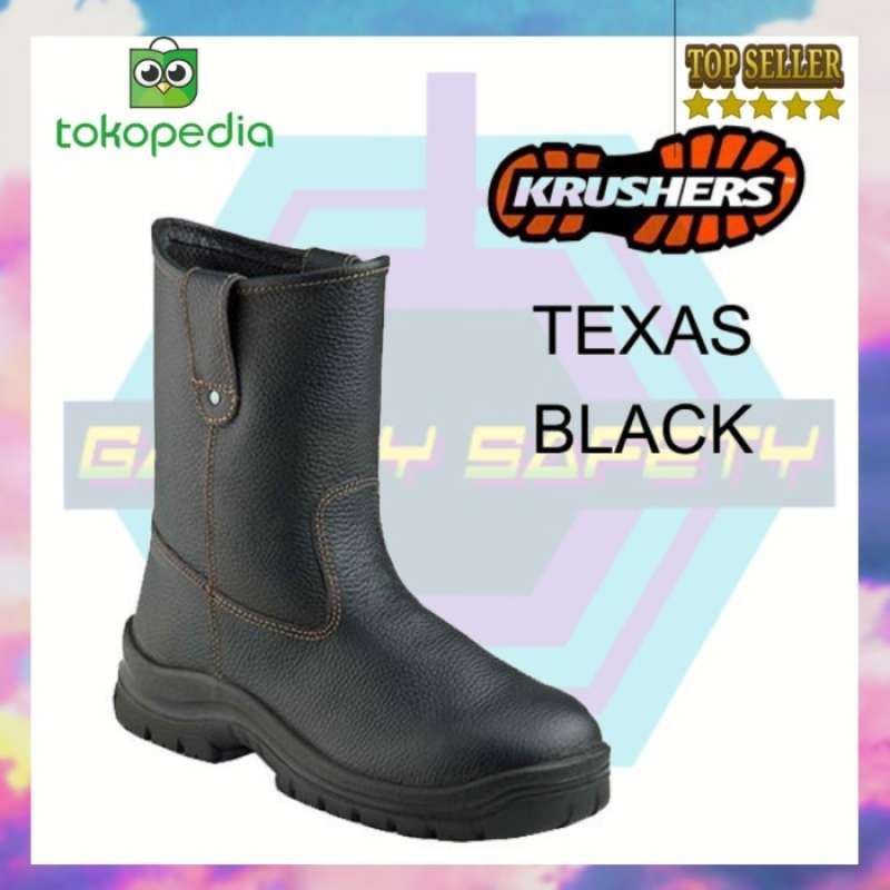 Jual SEPATU SAFETY KRUSHERS BLACK ORIGINAL / SAFETY BOOTS KRUSHER TEXAS ...