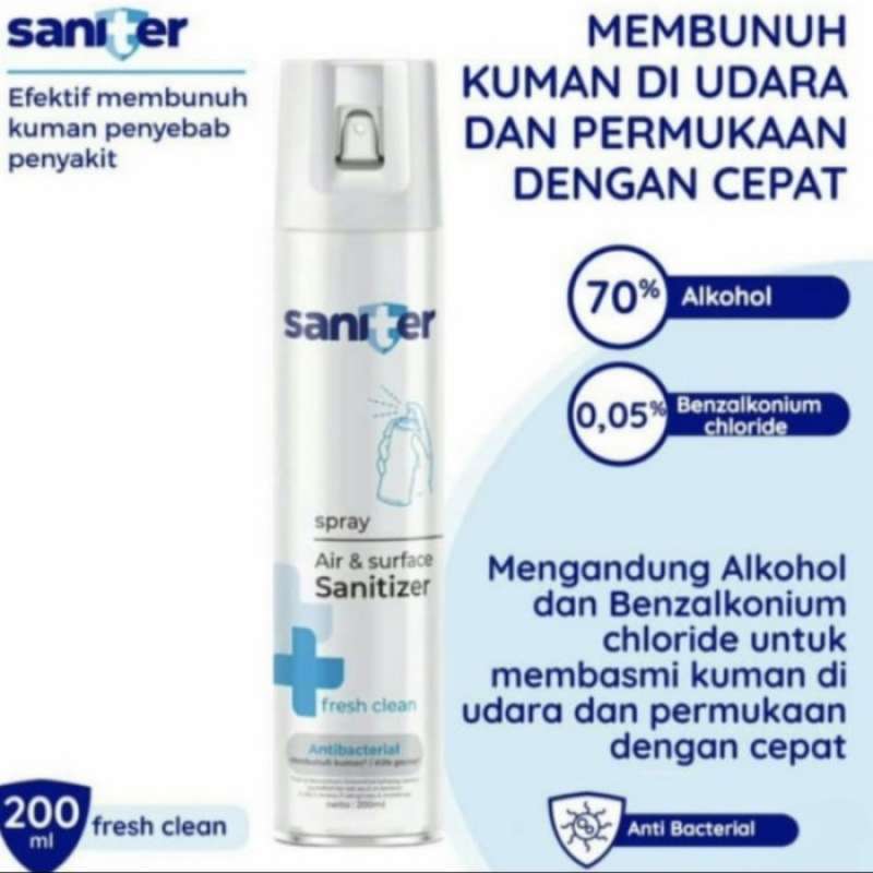 Jual Saniter Spray Disinfectant 200ml | Air & Surface Sanitizer di ...