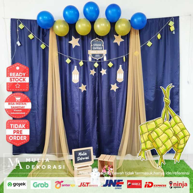Jual Backdrop Photobooth Lebaran Ramadhan Paket Lengkap Balon Eid ...