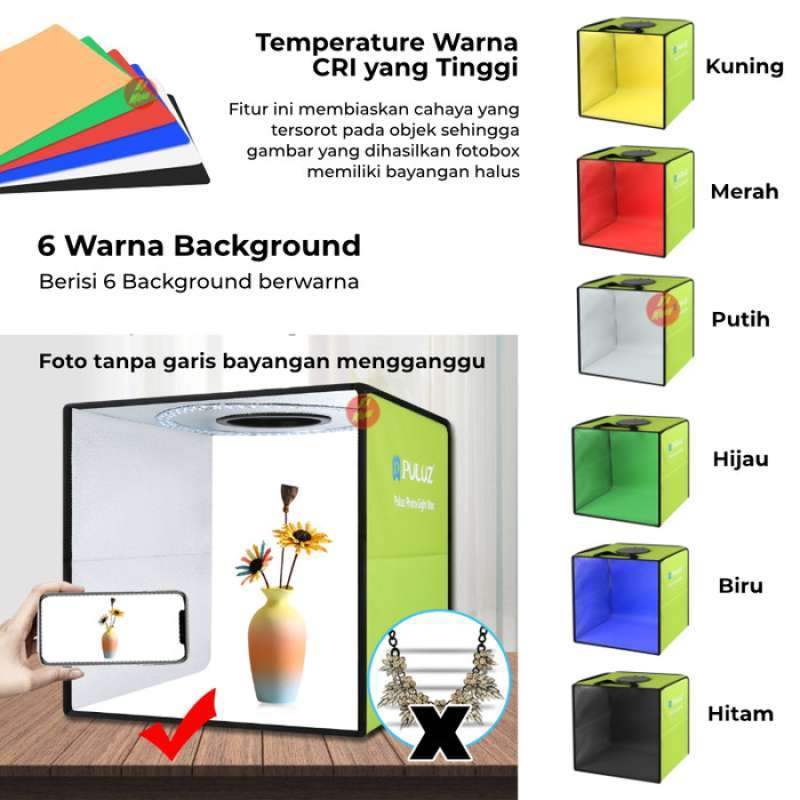 Jual FOTO PHOTO LIGHT BOX 30CM 112 LED PHOTOBOX FOTOBOX PULUZ MINI ...