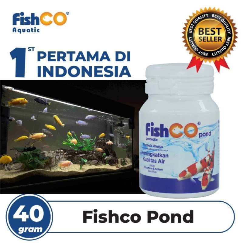 Jual Bakteri Probiotik untuk Kolam Ikan Koi FISHCO POND botol 40gr ...
