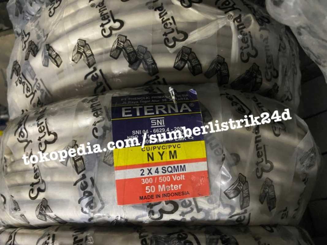 Jual Kabel eterna NYM 2x4 50m 2 x 4 isi 2 tebal 4mm tembaga satuan di Seller Aksara_STORE ...