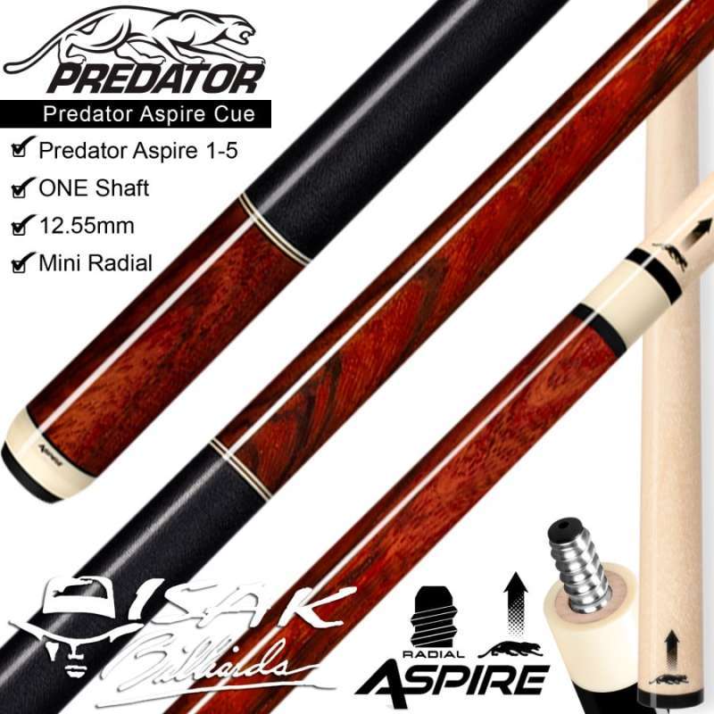Jual Predator Aspire 1-5 Pool Cue | low Deflection Radial Stick ...