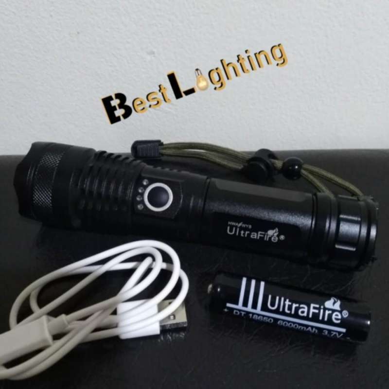 Jual Paket Senter LED XHP 50 Ultrafire Cree batre 18650 Black ...