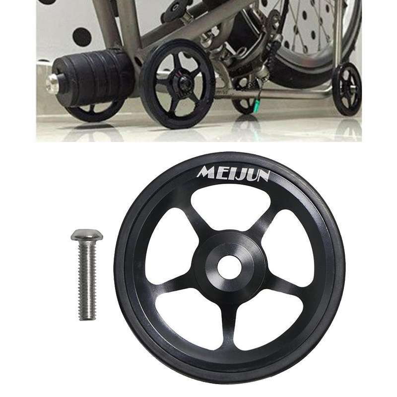 Jual 4x60mm Folding Bike Easy Wheel EZ Wheels for Transportation Black ...