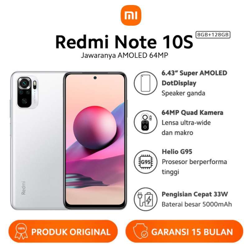 Jual SMARTPHONE XIAOMI REDMI NOTE 10S 8/128GB WHITE di Seller PT. MDP ...