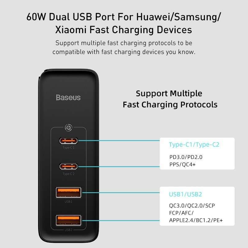 Promo Kepala Charger Baseus 100w Gan2 Pro Fast Charger 4.0 3.0 Pd Type ...