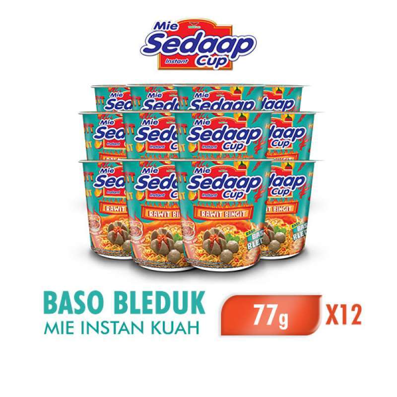 Promo Sedaap Mie Instan Cup Baso Bleduk 77 g [12 Pcs] Diskon 17% di ...