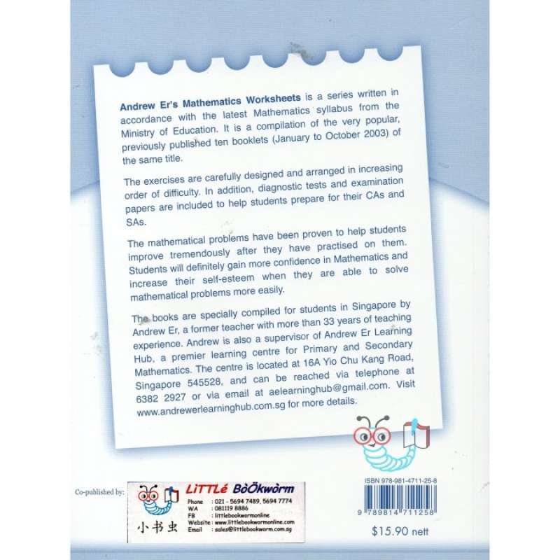 Promo Original Andrew Er's Mathematics Worksheets Primary 4 Buku School ...