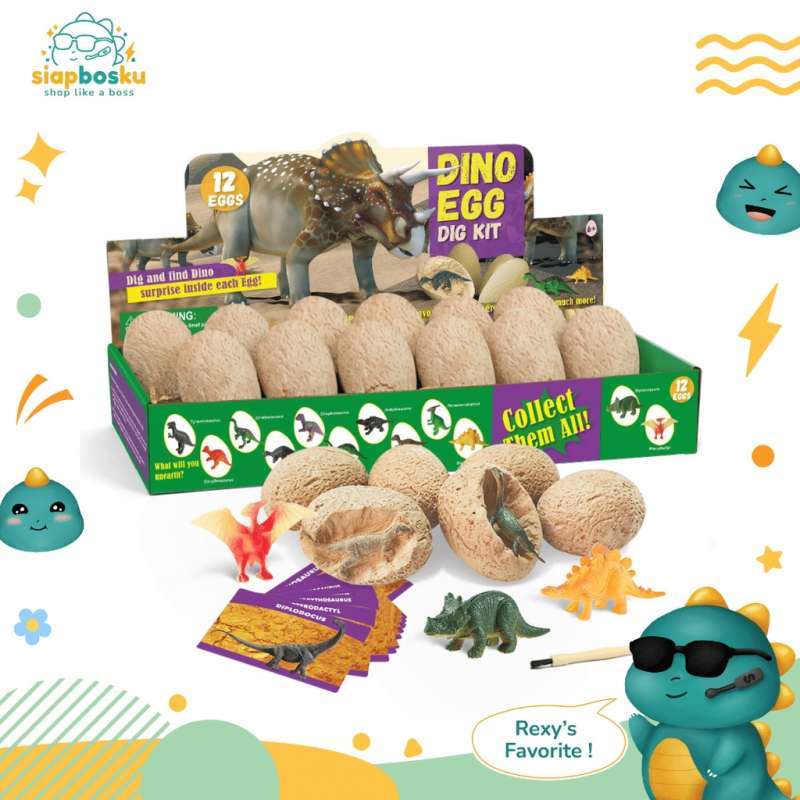 Jual Mainan Edukasi Fosil Telur Dinosaurus Permata Binatang Arkeologi I ...