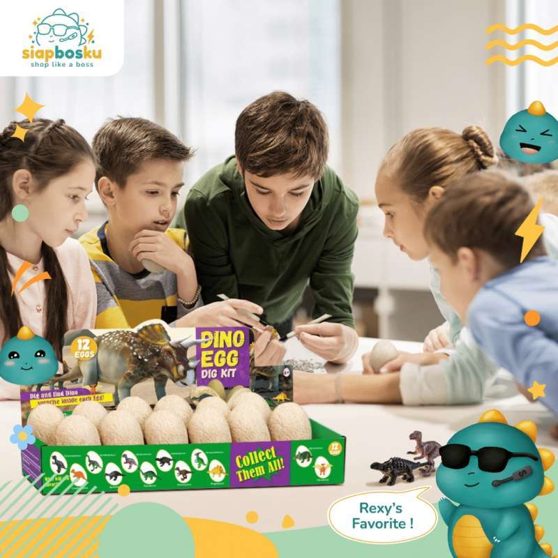 Jual Mainan Edukasi Fosil Telur Dinosaurus Permata Binatang Arkeologi I ...
