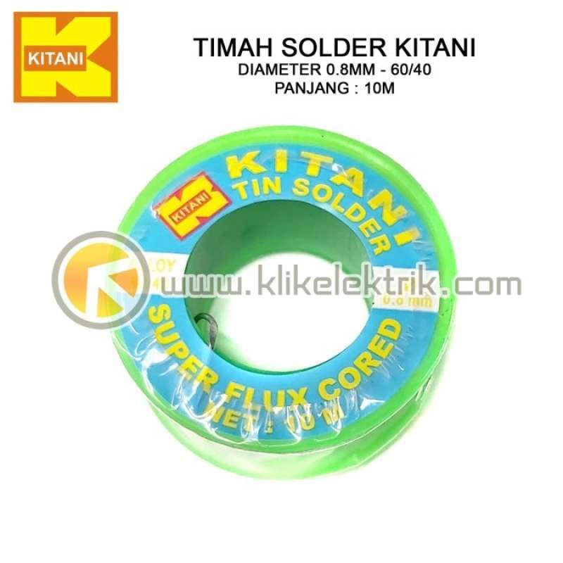 Jual TIMAH ROLL KECIL 0.8MM 60-40 10 METER KITANI TINOL TIN SOLDER TIN ...