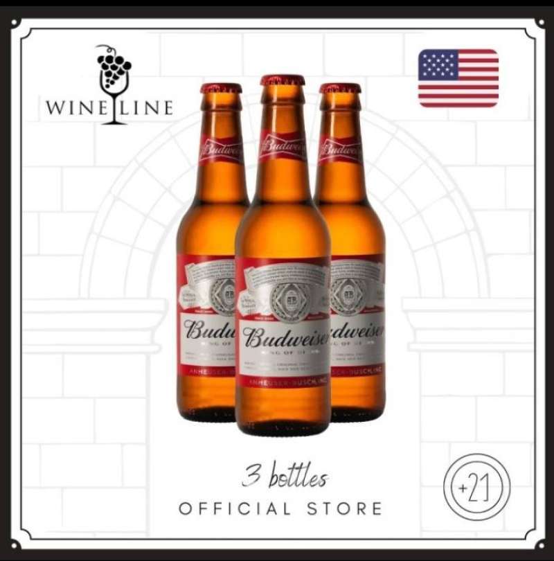 Jual Budweiser Beer 330mL King of Beers 3 Botol di Seller WL Kuningan ...