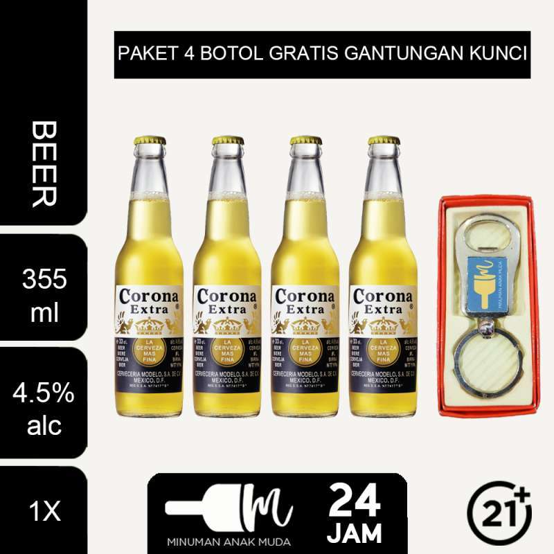 Promo Paket 4 Botol Bir Corona Mexican Beer 355ml Diskon 23% di Seller ...