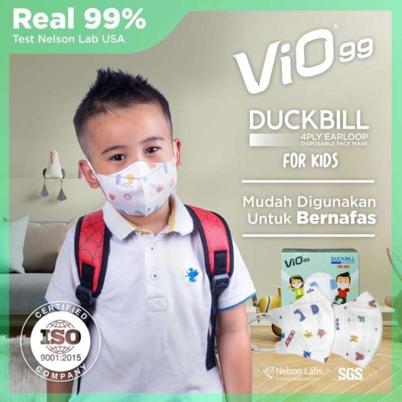Jual Vio Duckbill '30s Mask 4ply Earloop Kids Mix Motif Medis Filtrasi ...
