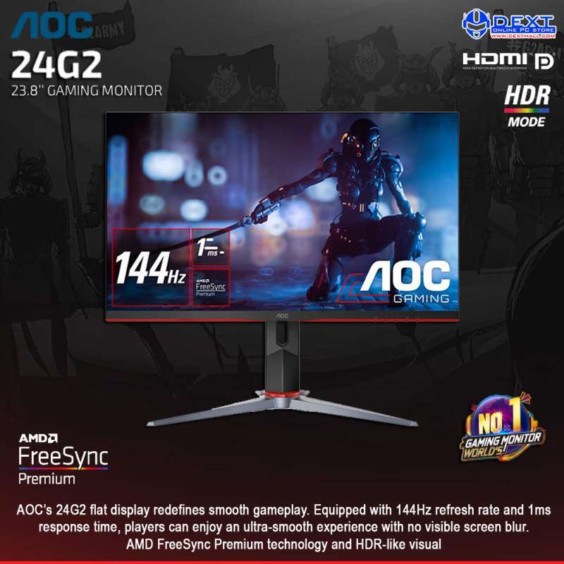 Promo AOC 24G2 23.8 inch 144hz Gaming Monitor Diskon 7% di Seller DEXT Technologies Official ...