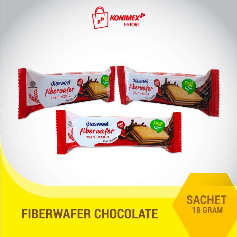 Jual Diasweet FiberWafer Chocolate 18 gr 3 sachet di Seller Konimex ...