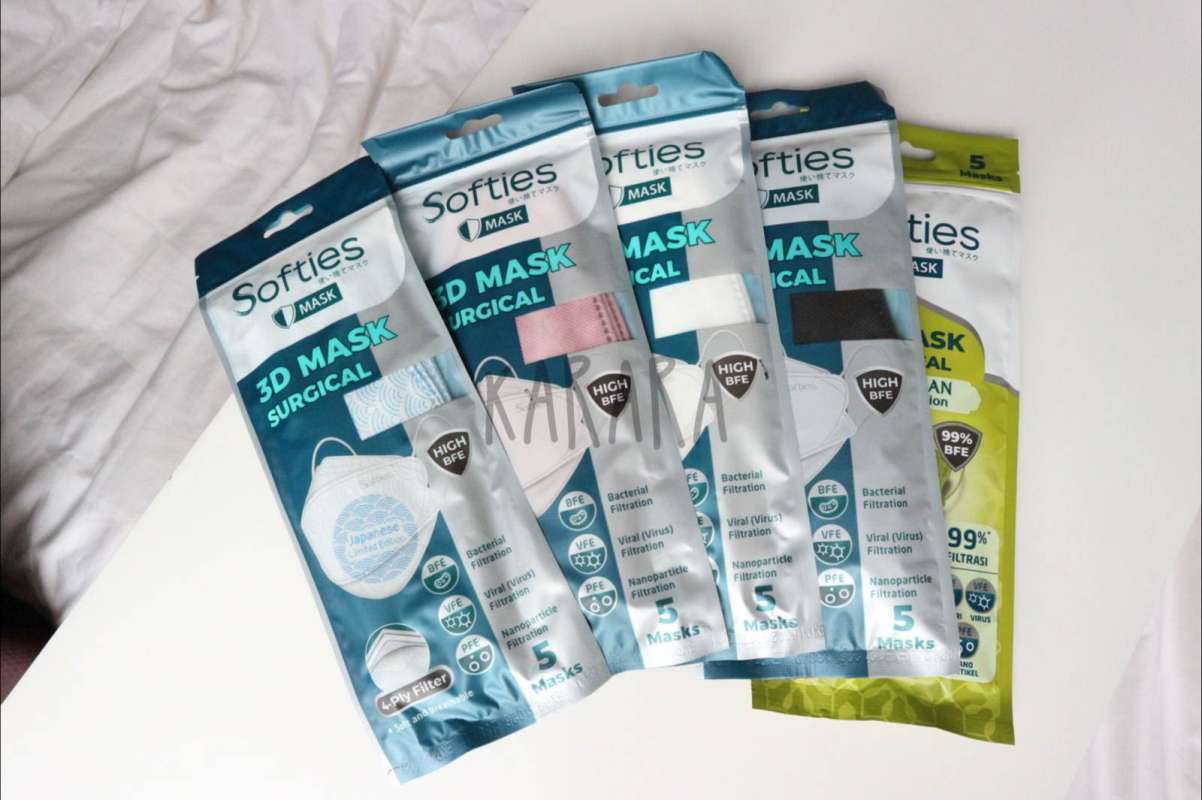 Promo Masker Softies Surgical 3D Mask 4 Ply KF94 Sachet isi 5 Original ...