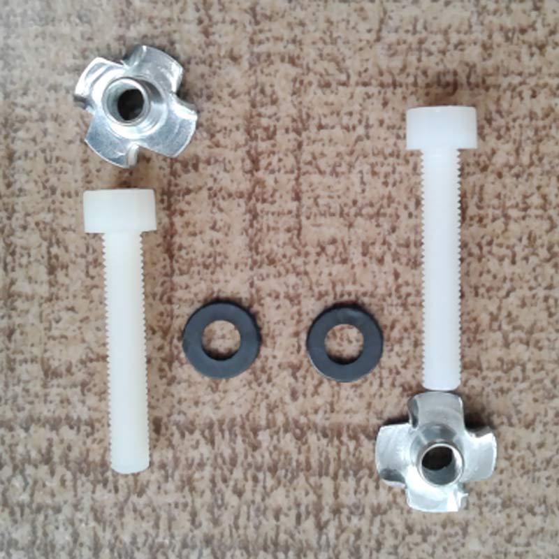 Jual Mur Tanam Tee Nut Mur Cakar Dan Baut Nylon putih 30mm M5 2 Pasang ...