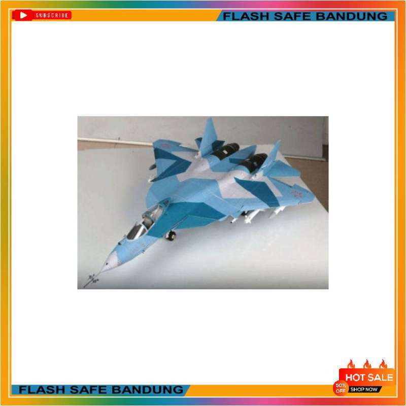 Promo Diy Papercraft Lembar Kertas Pola Pesawat Tempur Sukhoi Pak Fa T ...