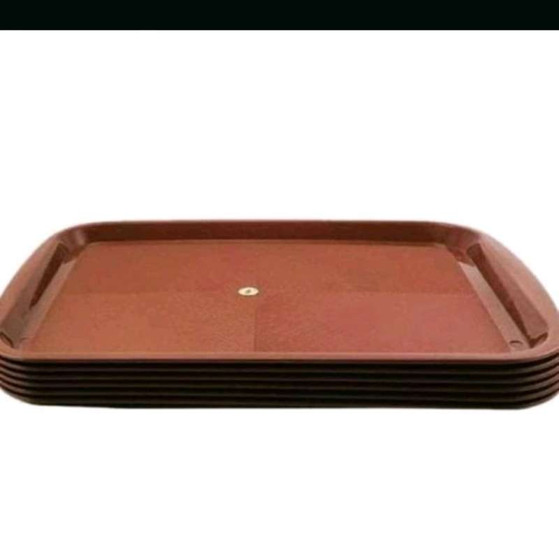 Jual Nampan Coklat Segi Kotak Premium Owl 45x35CM | Baki Food Serving ...