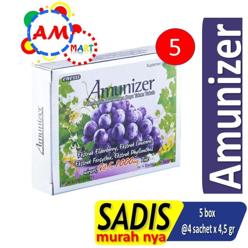 Jual Amunizer 5 box/ Vitamin C rasa anggur/ Minuman sachet anggur di ...