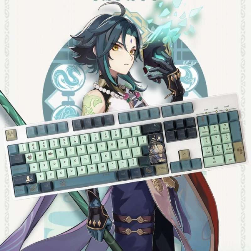 Promo XIAO GENSHIN IMPACT KEYCAPS PBT DYE SUB CHERRY PROFILE Diskon 5% ...