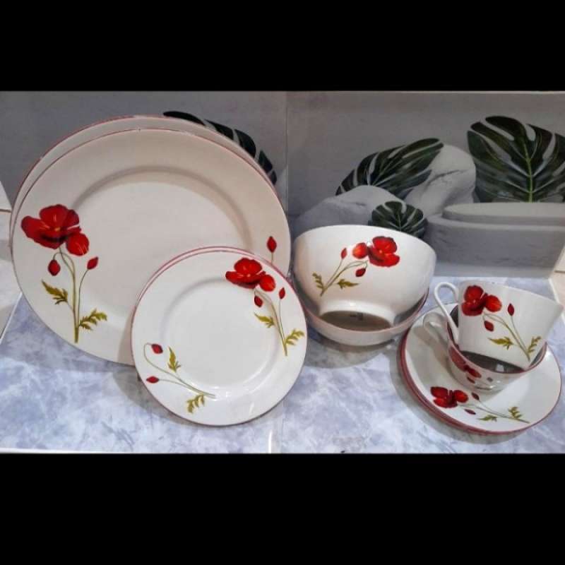 Promo piring set keramik dinner/dinner set piring keramik/piring makan ...