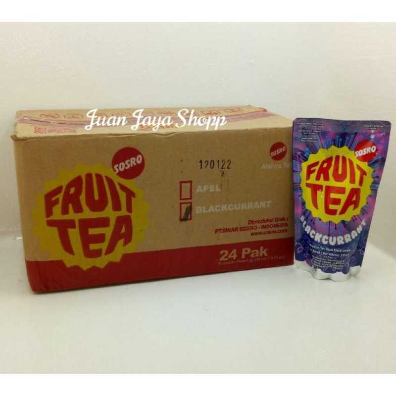 Jual 1 Karton - Fruit Tea Sosro Blackcurrant Minuman Teh [230 ml/24 ...