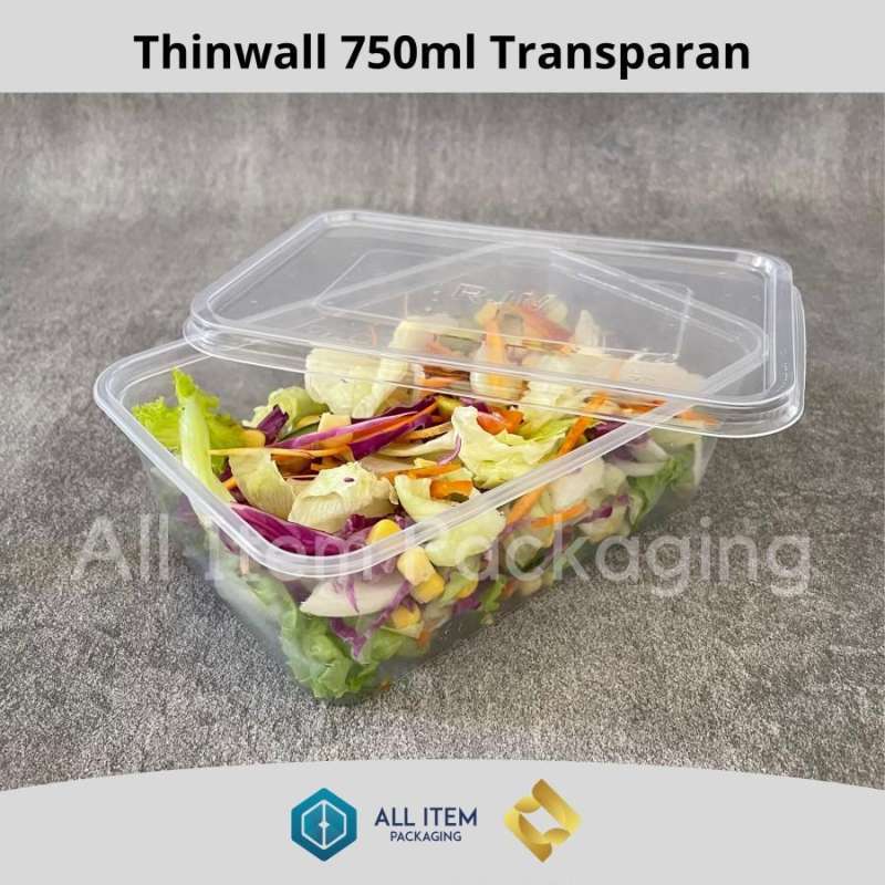 Jual Kotak Makan Plastik Thinwall 750 ml Trans / Food Container RJM @25 Pcs di Seller All Item ...