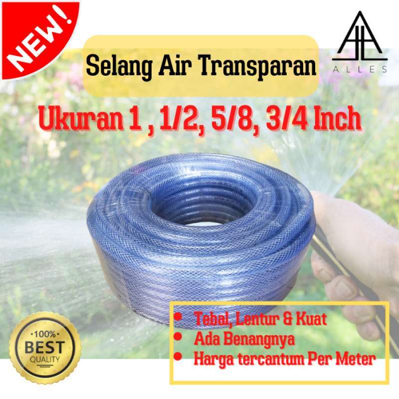 Jual Selang Air Benang Transparan Ukuran 1/2-1-3/4-5/8 Inch Harga per Meter - 3/4 di Seller ...