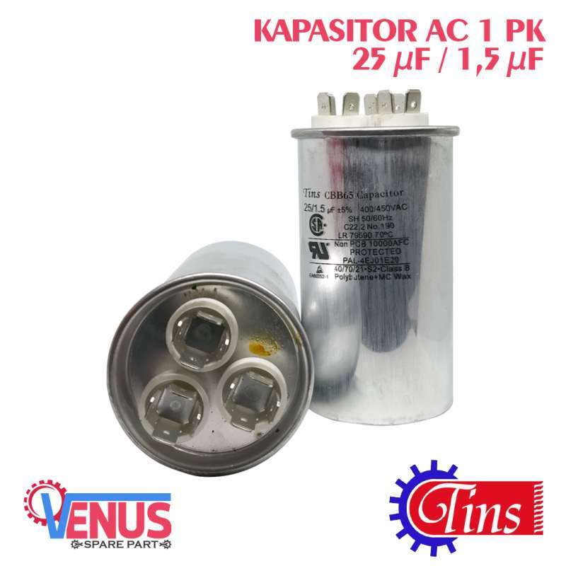 Promo Kapasitor AC Panasonic 3 Kaki 25 uF + 1,5 uF Untuk AC 1 PK Body ...